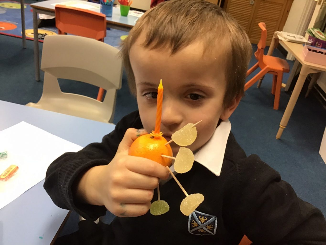 Christingle making - Teignmouth Primary